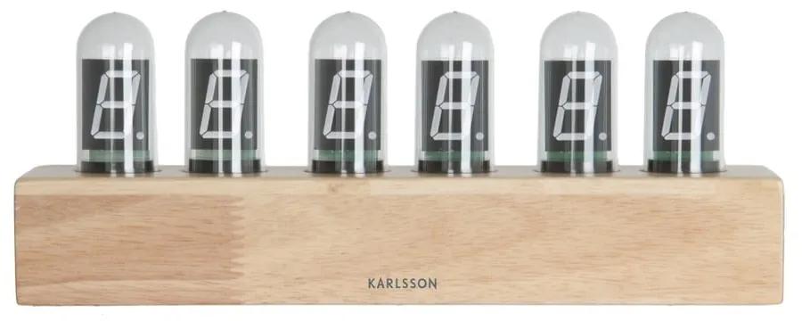 Digitální hodiny na dřevěném podstavci Karlsson Cathode