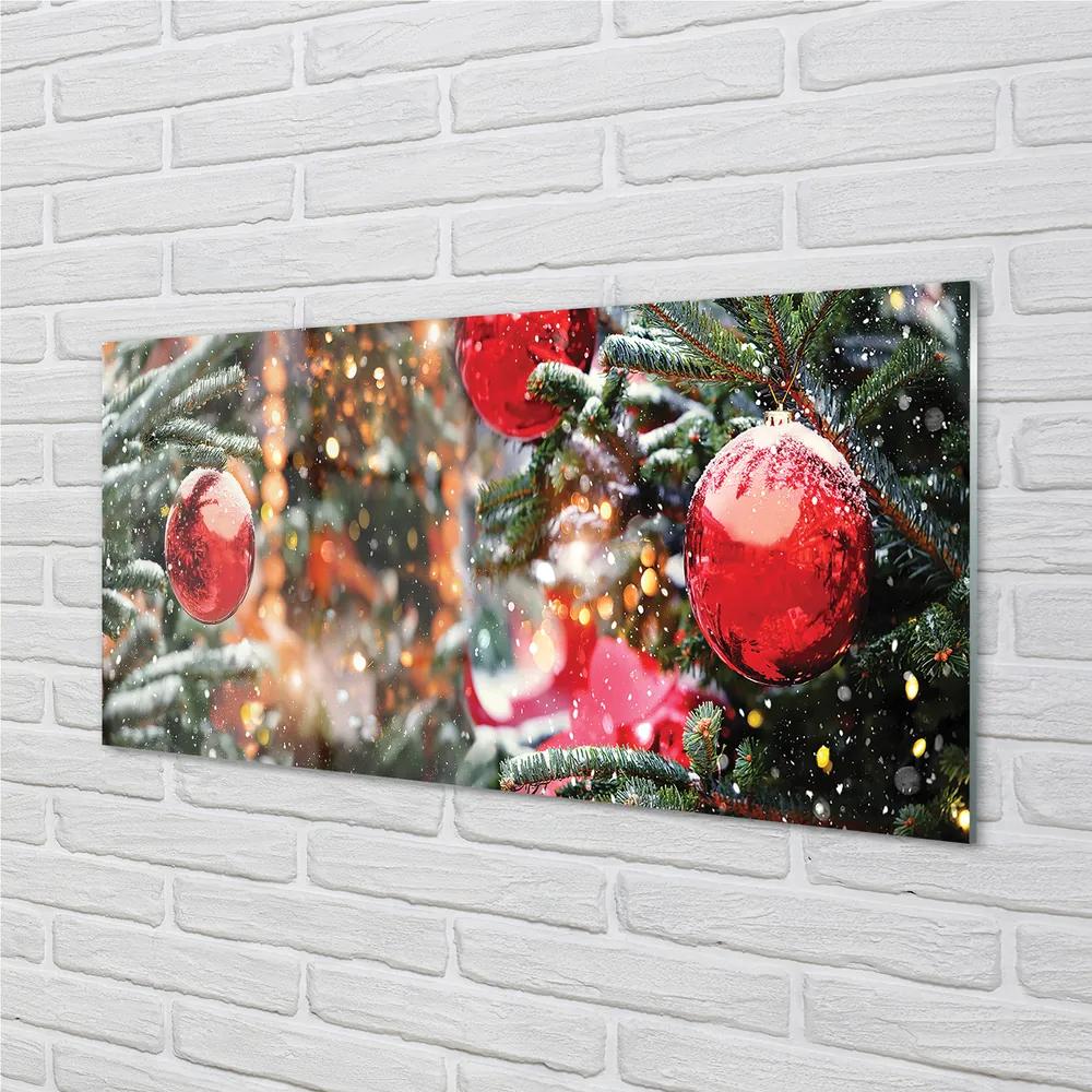akrylový obraz Snow Vánoční ozdoby 125x50 cm