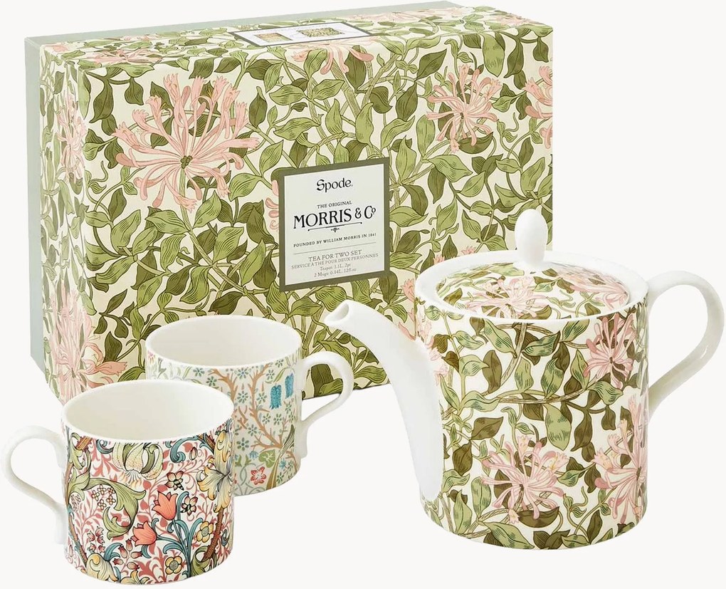 Porcelánová čajová sada Morris & Co., 3 díly