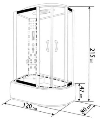 NIKIDO - H Sprchový box 7106  120x80x215 pravý WHITE - SAUNA
