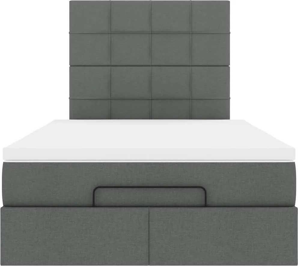 Osmanský rám postele s matrací tmavě šedá 120x190 cm textil 3313141