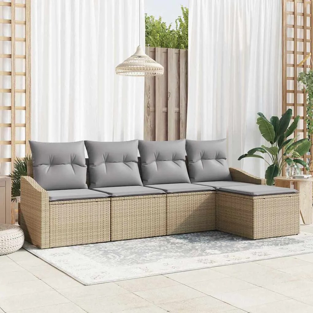 Set pohovek 5 ks Béžová polyratan 3346680