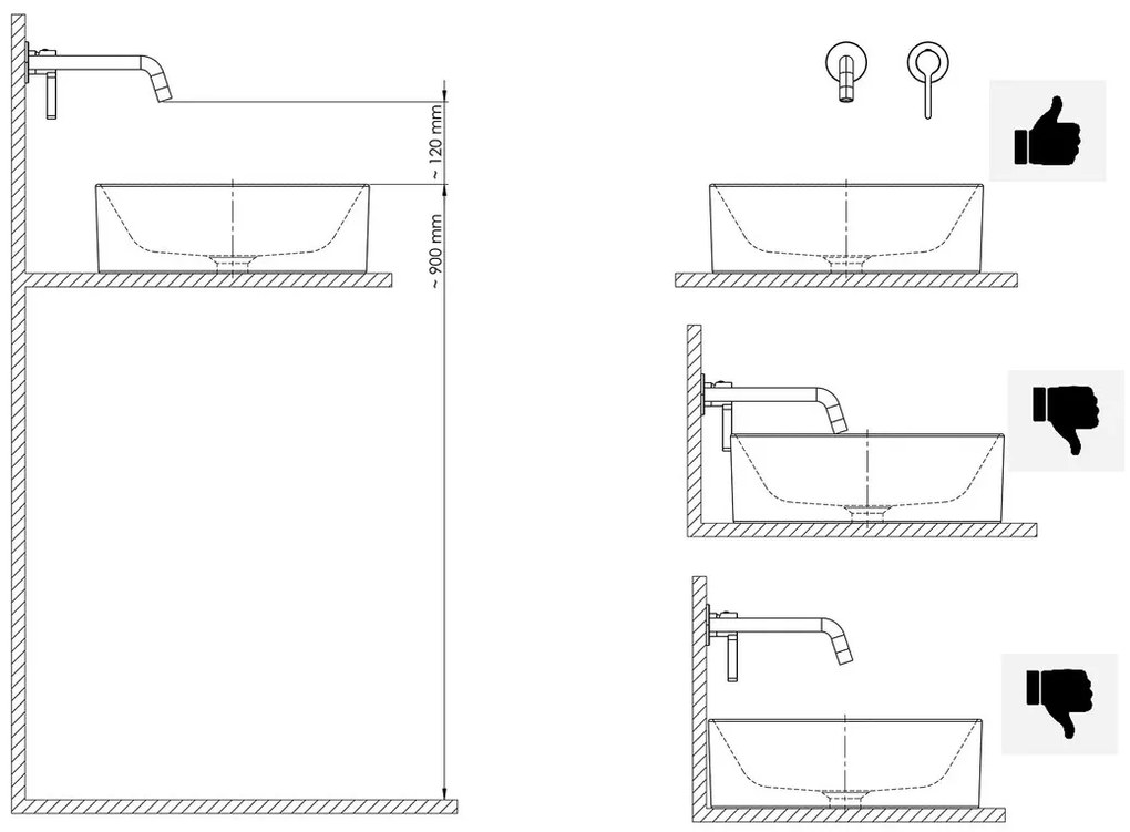 Sapho Ultramix umyvadlová baterie podomítková dvouprvková hubice 10 cm černá mat UT110B