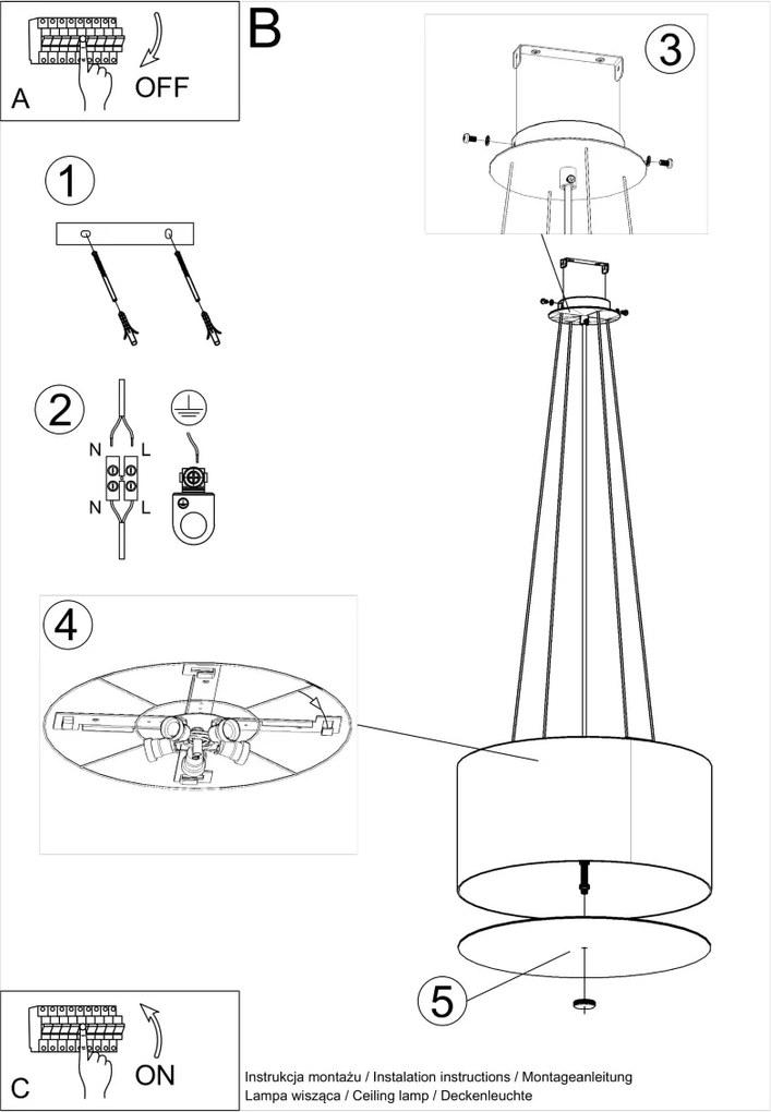 Sollux Lighting Lustr OTTO 50 černý