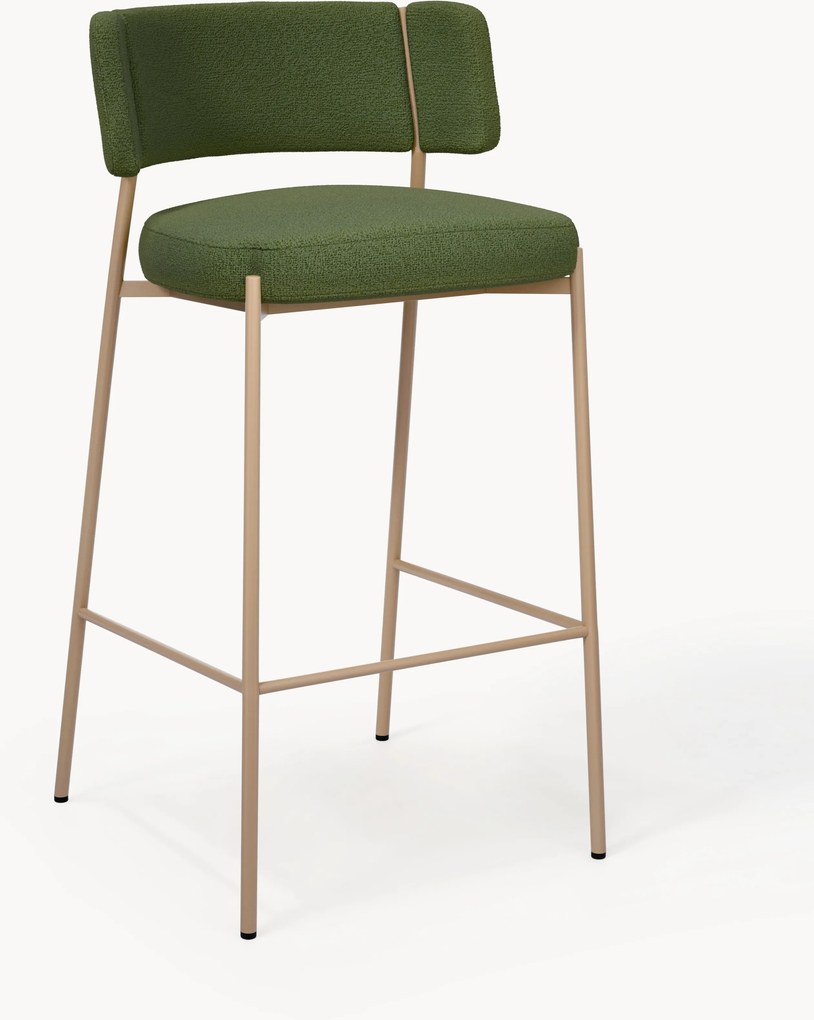 Čalouněná bouclé barová židle Samantha