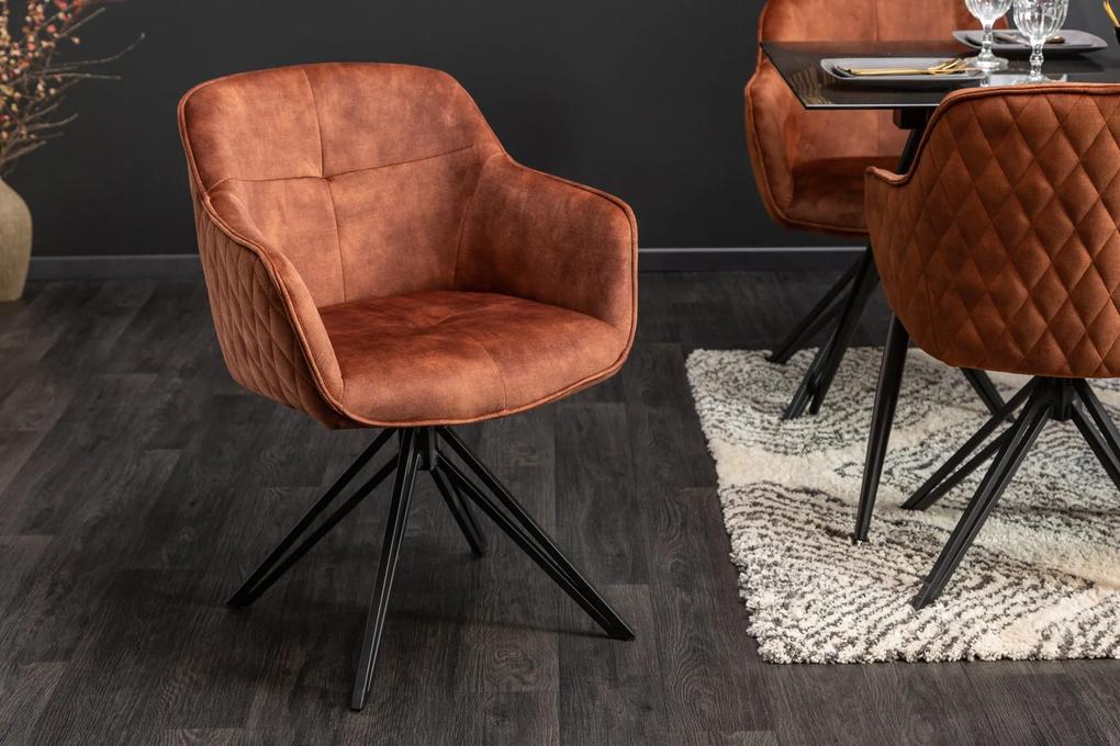 Invicta Interior Designová dřevěná kuchyňská židle hnědá: Camprestre VI