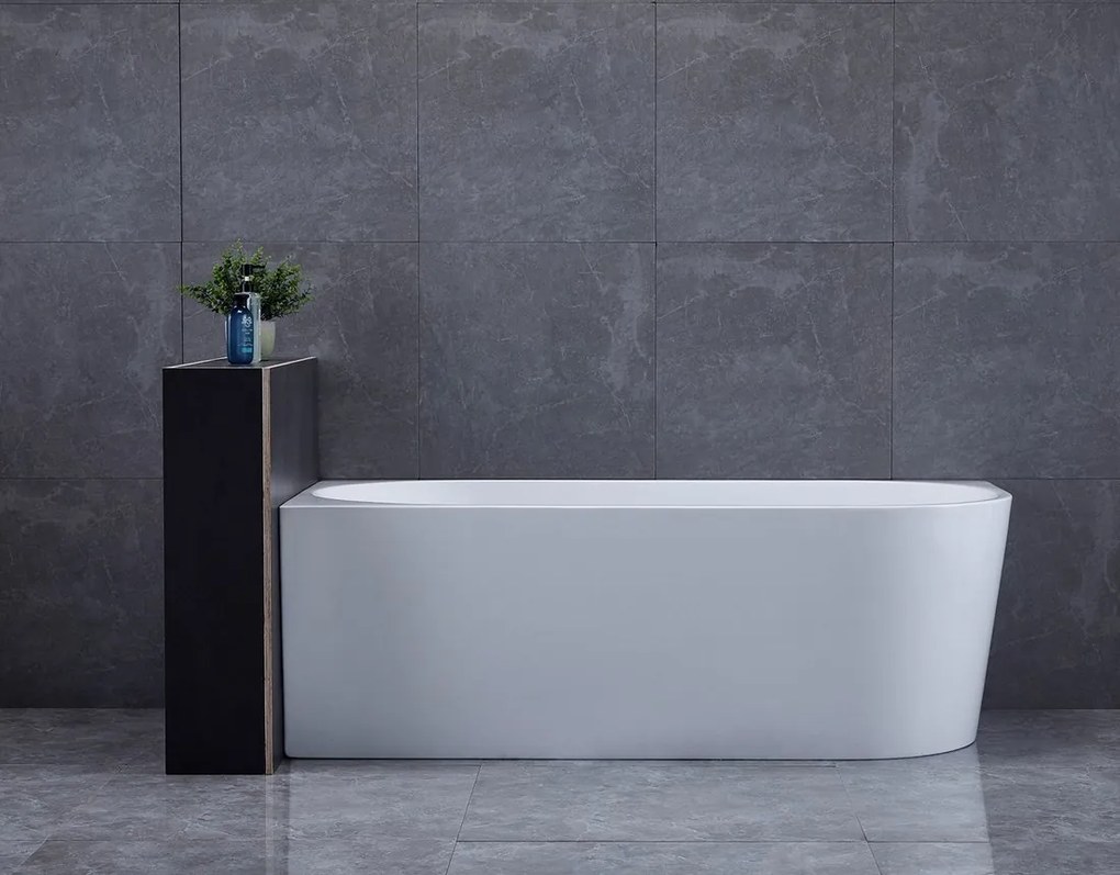Aqualine Aqualine, TIBERA L rohová stojící vana 170x80cm, bílá, E1026