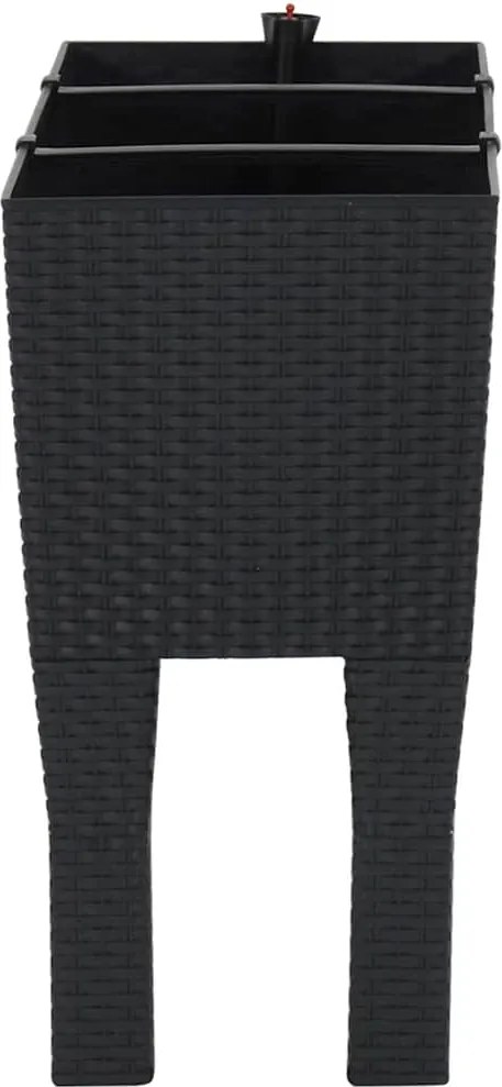 Vyvýšený záhon antracitový 60 x 25 x 46 cm PP ratan 152208