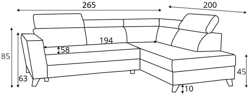 Casarredo - Komfort nábytek Rohová sedací souprava PRADIS rozkládací s úložným prostorem, levá, látky A1 | potah: gemma 77,barva: N12 bílá