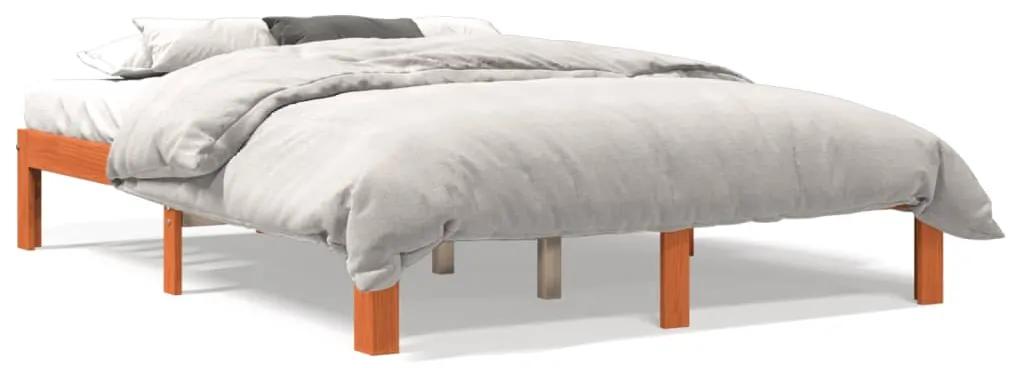 Rám postele voskově hnědý 135 x 190 cm masivní borovice - Default Title