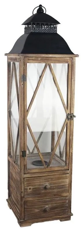 Dřevěná lucerna KARLA, 116 cm