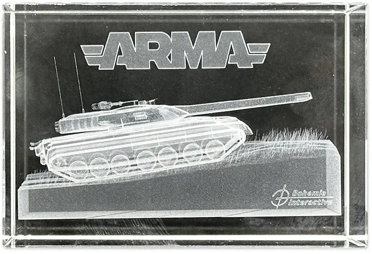 Arma t-100x tank 3d glass model - figurka