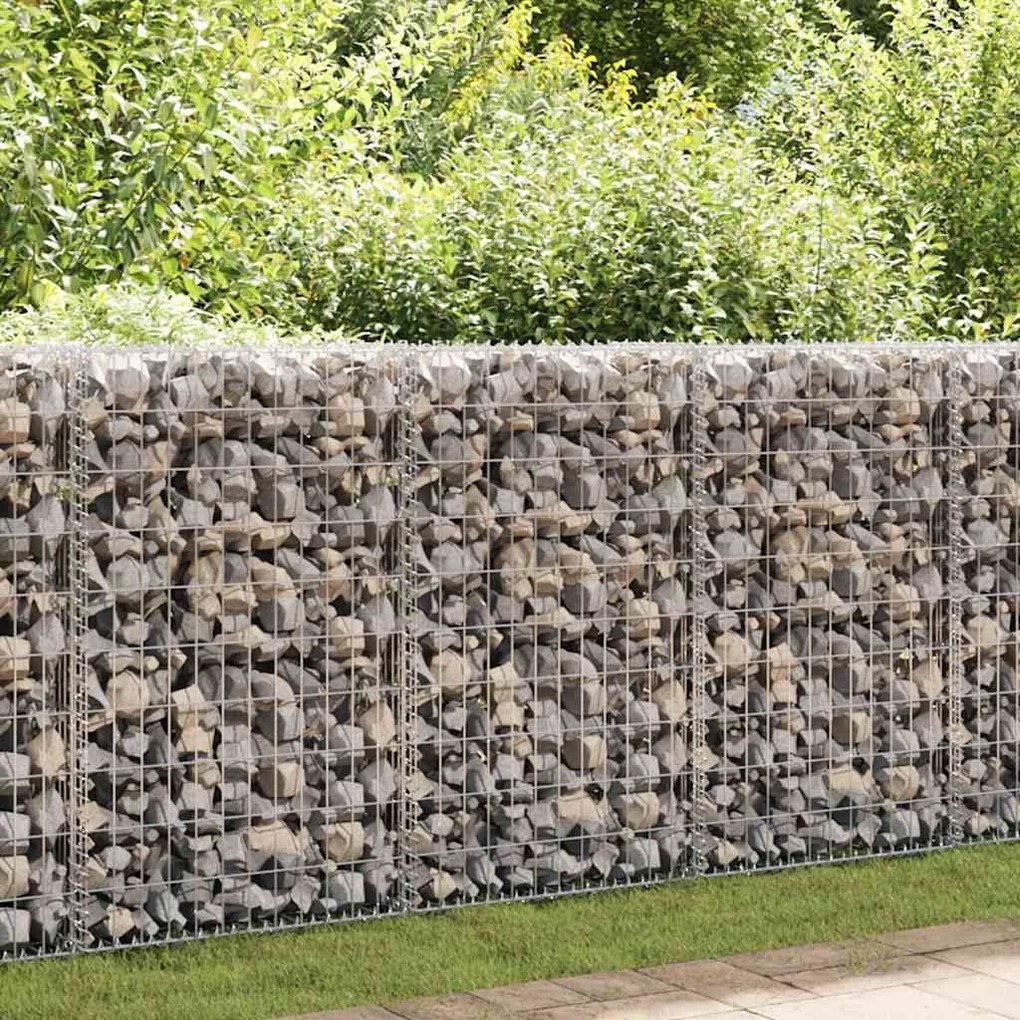 Gabionová zeď s víky pozinkovaná ocel 150 x 60 x 100 cm 147814