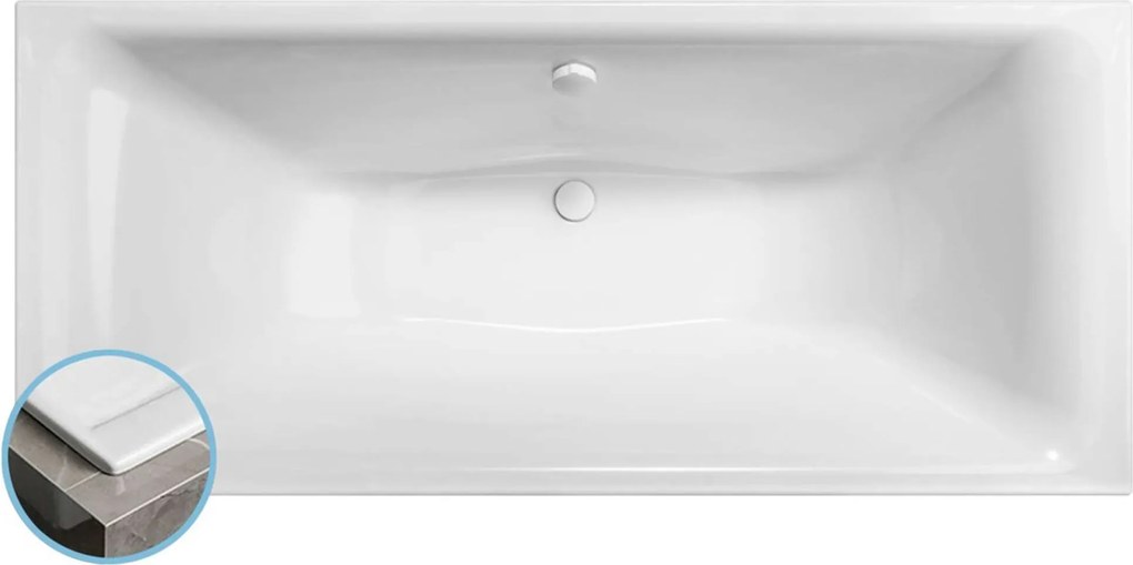 Polysan - Vana Kaldera Slim 180x80 cm, bílá 60611S