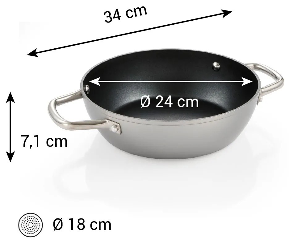 TESCOMA Pánev hluboká GrandCHEF+ ø 24 cm, 2 úchyty