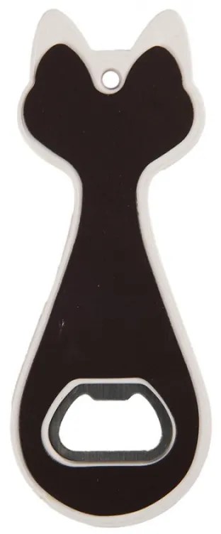 Červený keramický otvírák na lahve kočička – 5x14 cm