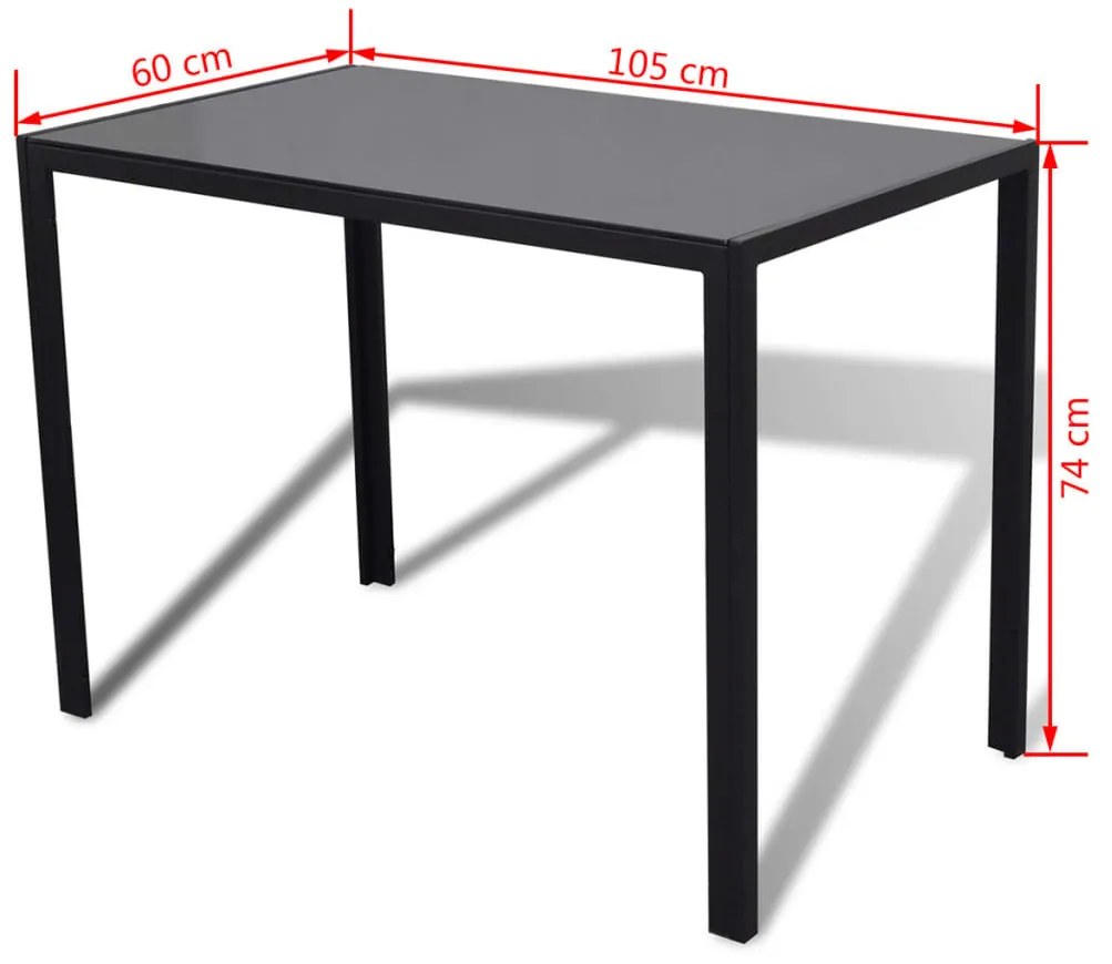vidaXL Marketos Pětidílný jídelní set černobílý
