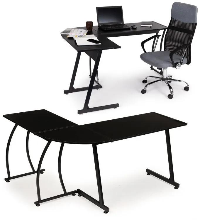 modernHOME Rohový LOFT kancelářský stůl černý PJJCT0136