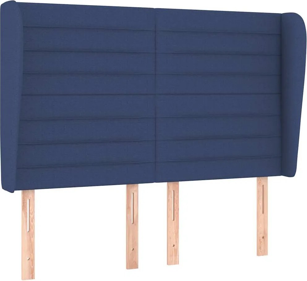 Box spring postel s matrací modrá 140x200 cm textil 3128051