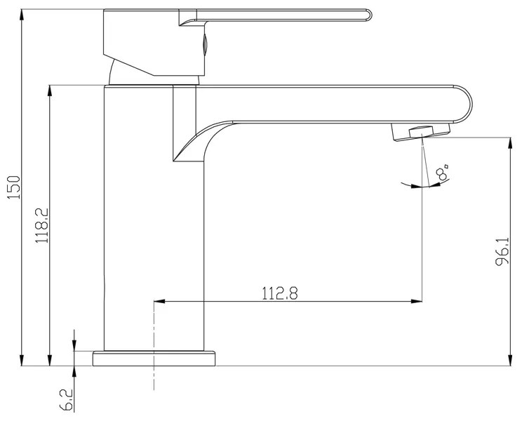 Mereo Dita umyvadlová stojánková baterie bez výpusti mosaz chrom CBE10101D