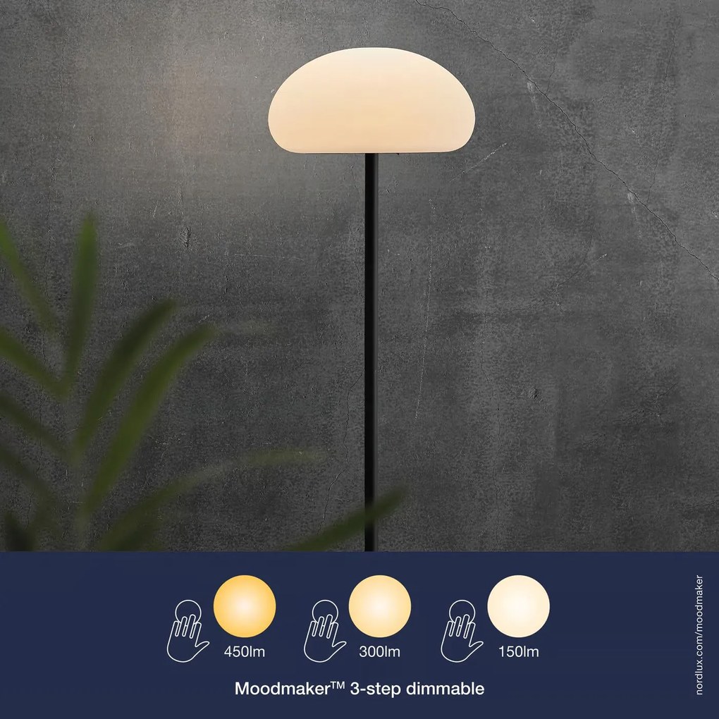 Černá přenosná stojací LED lampa Sponge 34 6,8W 126cm  - Nordlux