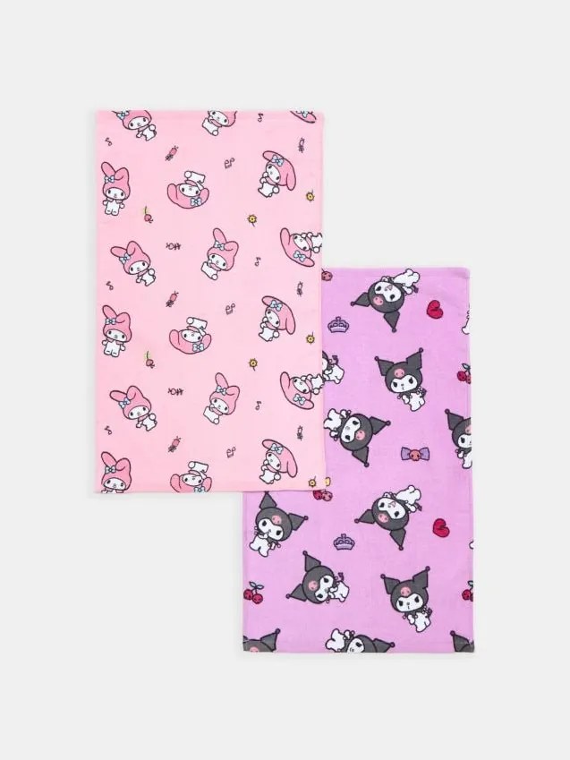 Sinsay - Ručníky Hello Kitty 2 kusy - fialová