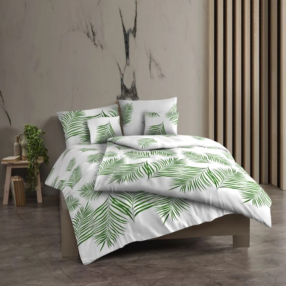 Kvalitex Bavlněné povlečení renforcé Tropical bílé 1x 200/200, 2x 70/90cm