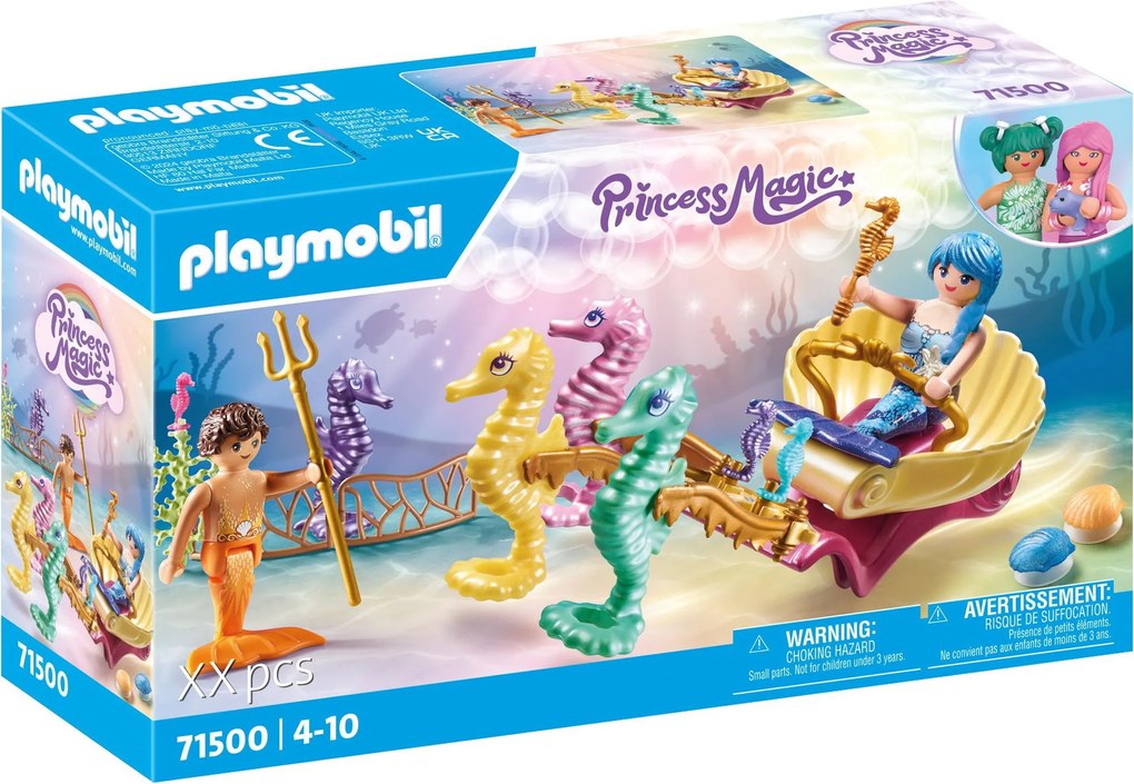 Set figurek a příslušenství playmobil 71500 mořská panna s kočárem s mořskými koníky