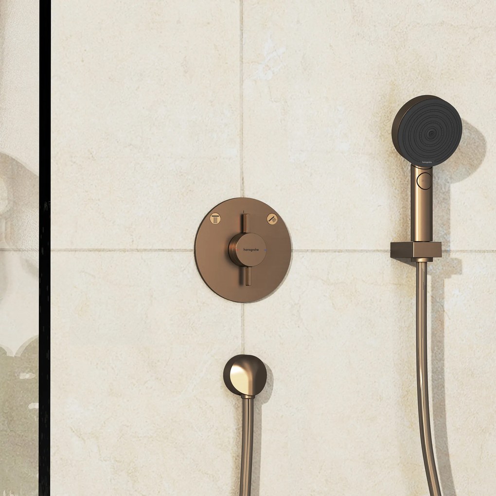Hansgrohe DuoTurn S, baterie pod omítku pro 2 spotřebiče, kartáčovaný bronz, HAN-75418140