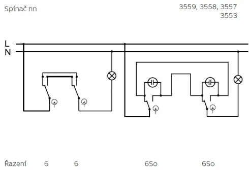 ABB Tango vypínač č.6 IP44 hnědá 3559A-A06940 H
