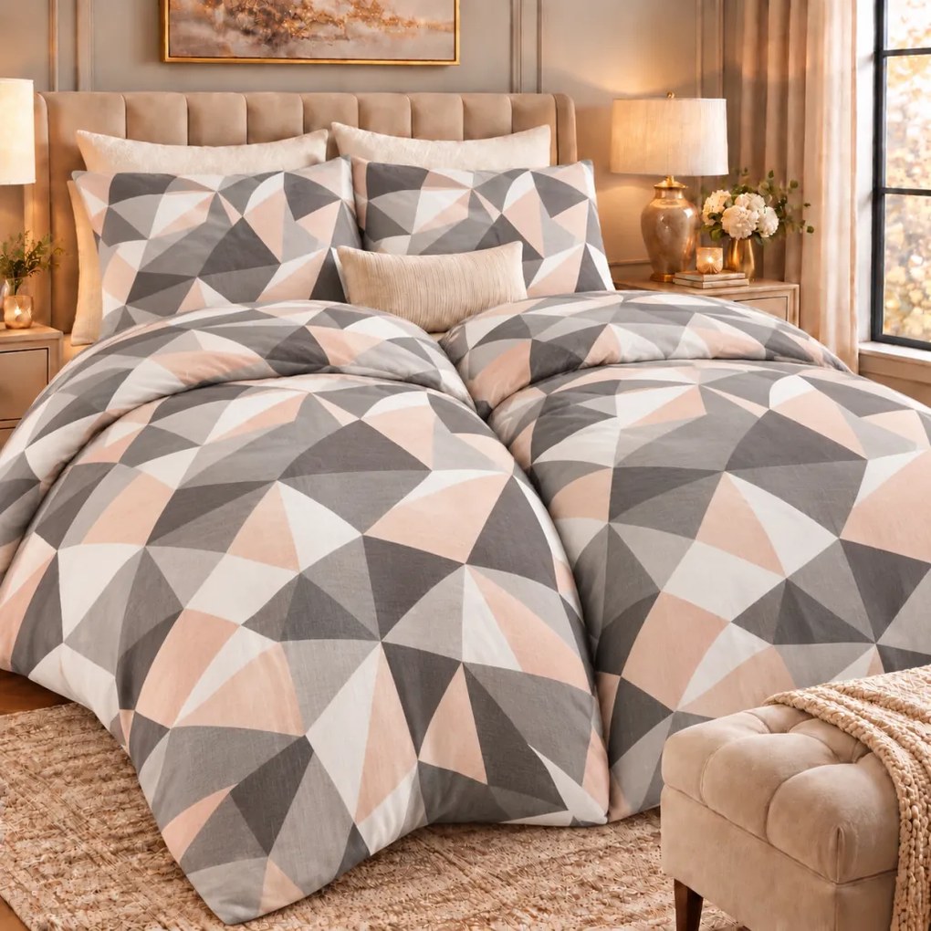 Povlečení flanelové Dalia TiaHome - 1x Polštář 90x70cm, 1x Přikrývka 140x200cm