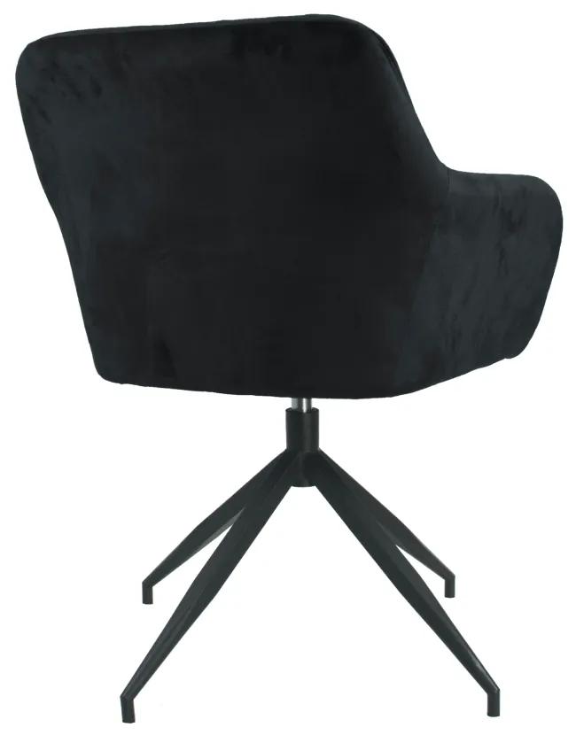 Otočná židle, tmavě šedá Velvet látka/černá, VELEZA NEW