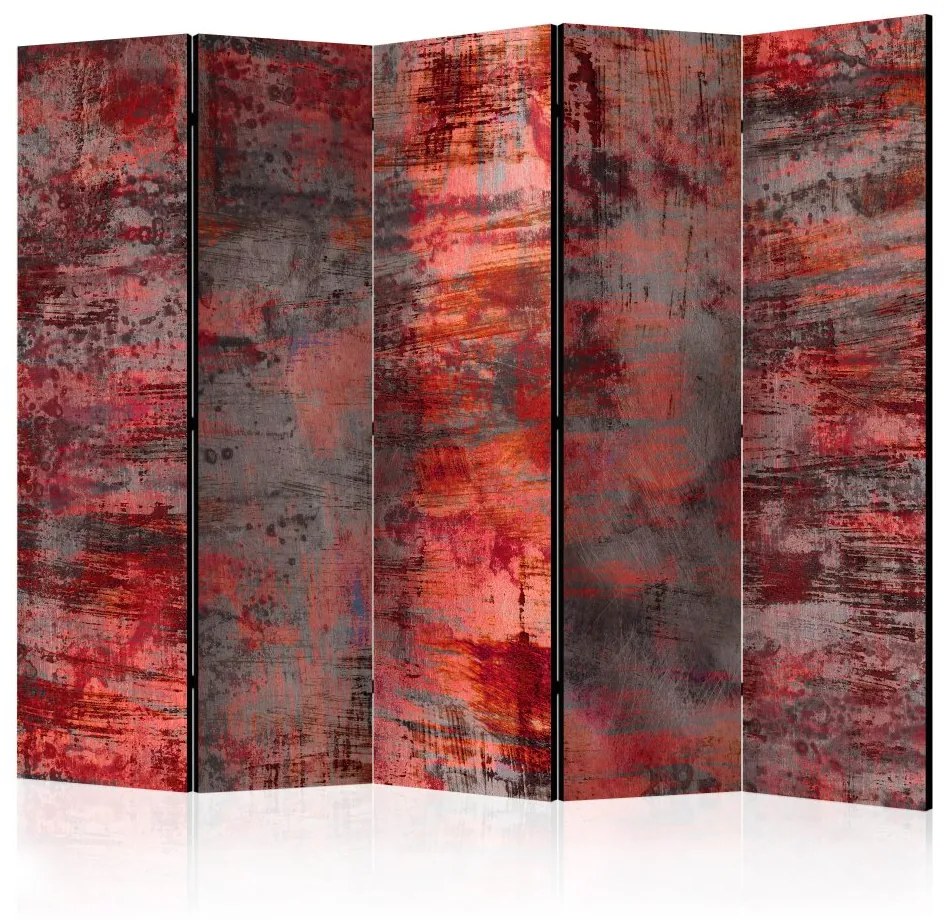 Paraván Red Metal Dekorhome 135x172 cm (3-dílný)