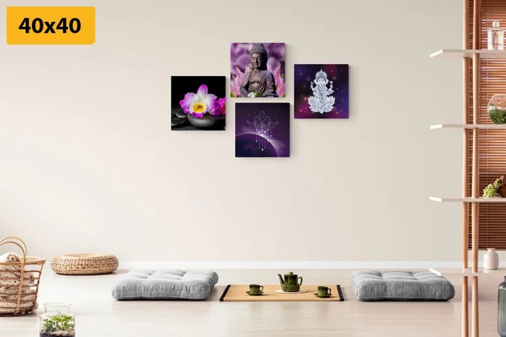 Set obrazů Feng Shui ve fialovém provedení Varianta: 4x 40x40