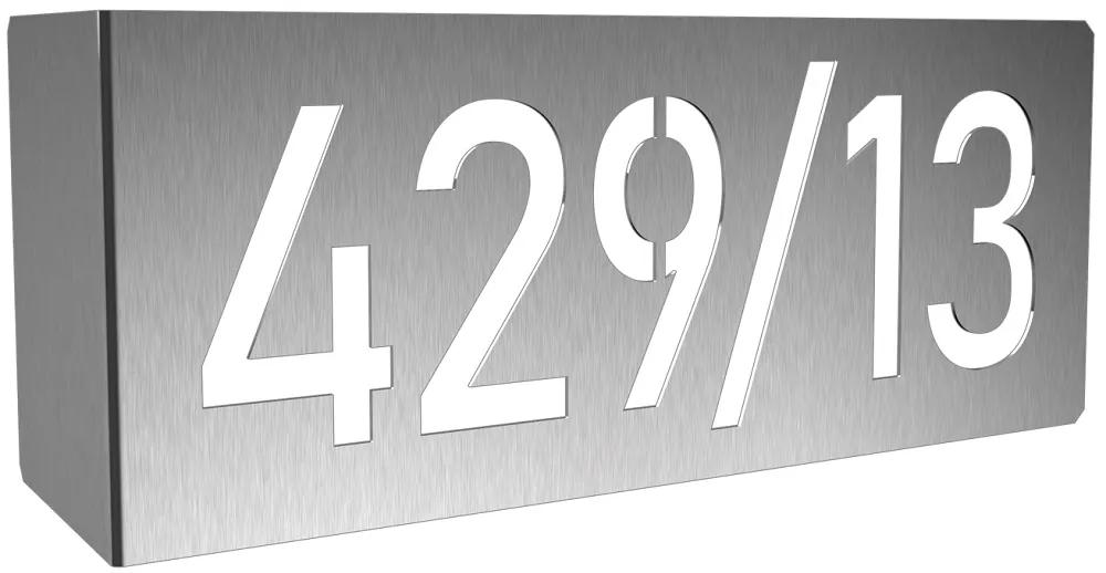 Domovní číslo tabulka 7a Velikost: 10 x 24 x 7(ohyb) cm  (M), Ohyb: Na pravé straně od čísla