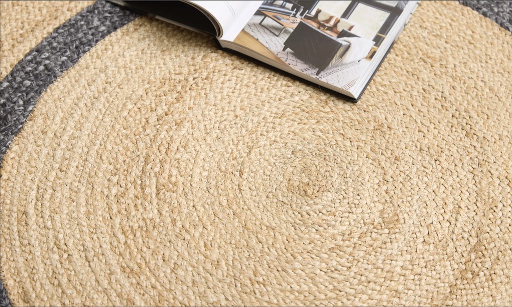 Diamond Carpets India, Ručně vázaný kusový koberec Nora J-48 Natural kruh, 180x180 (průměr) kruh, béžová, chodba / předsíň