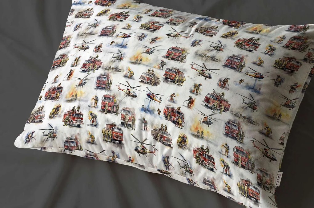Bavlněné povlečení Hasiči zasahují Velikost: atypický 240 x 200 + 2 x 70 x 90