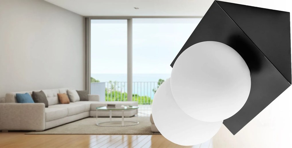 Toolight, nástěnné svítidlo 2xE27 APP1229-2W, černá matná, OSW-40118