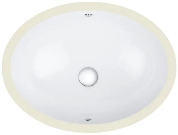 Grohe Bau Ceramic - Umyvadlo zápustné 560x420 mm, s přepadem, alpská bílá 39423000