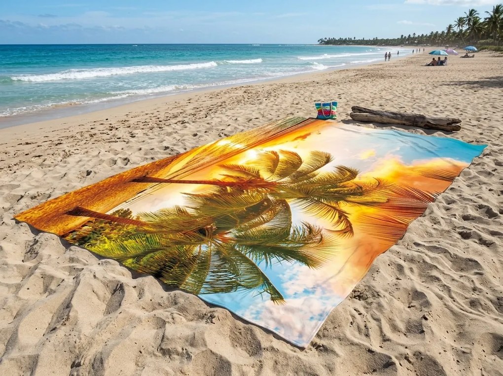 Rychleschnoucí XXL plážová osuška SOLIVANA barevná 150 x 210 cm, 100% mikrovlákno