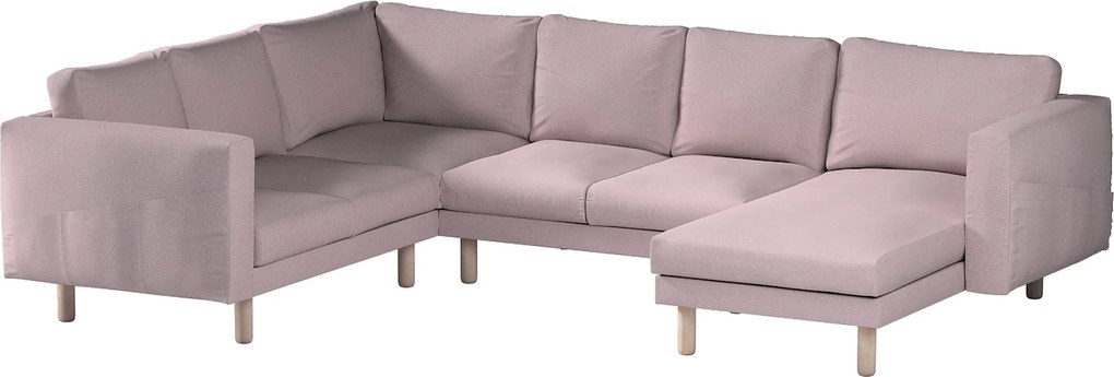 Potah na pohovku IKEA Norsborg rohová, 5-místná se šezlongem barva růžová látka pletený vzor