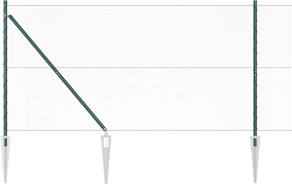 Hexagonální plot s podpěrou 10 x 1,4 m Ocel potažená PVC Zelená 3353066