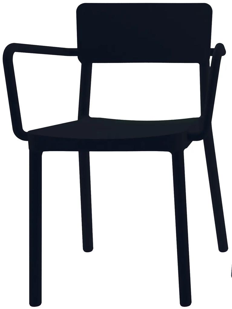 Design2 Židle Lisboa s područkami černá