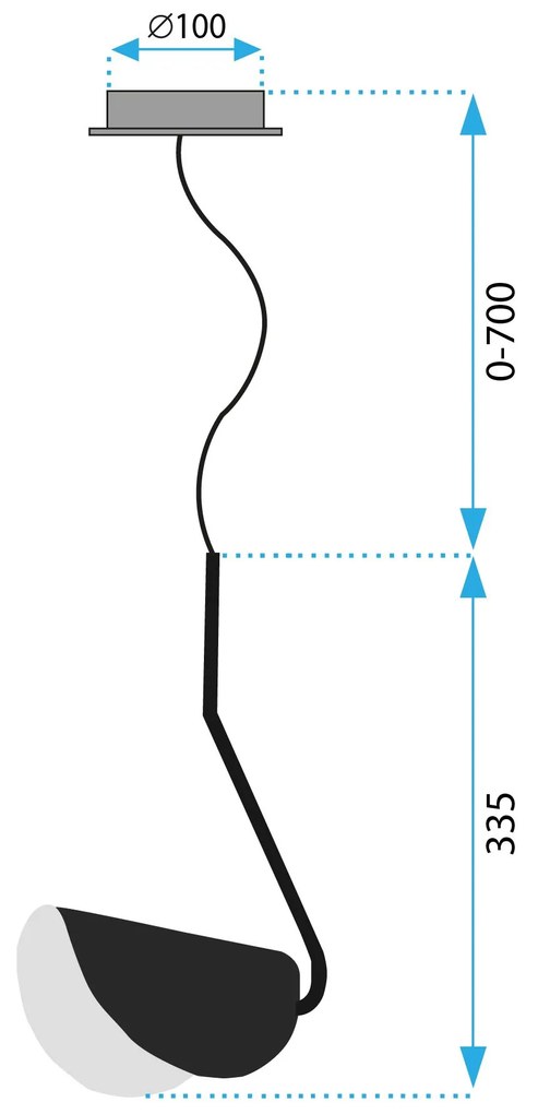 Toolight Stropní svítidlo APP1263-1CP BLACK