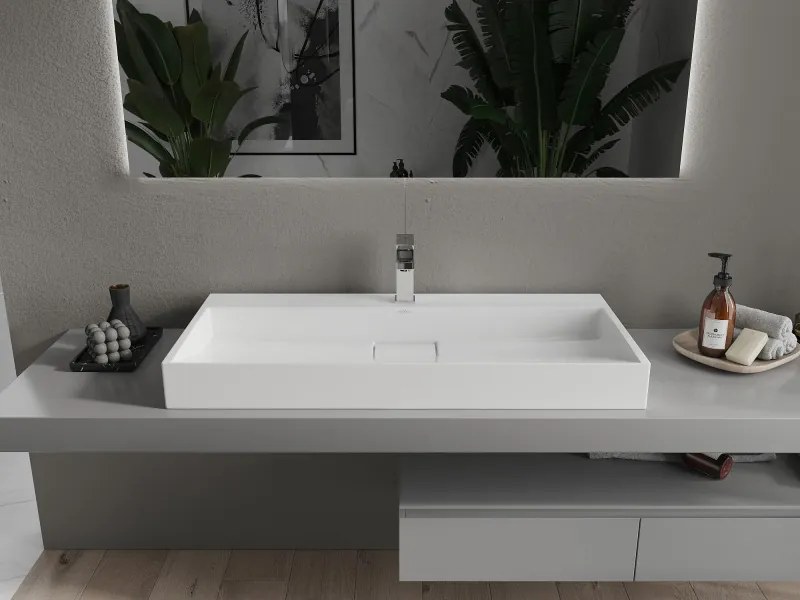 Mexen Ava umyvadlo na desku z konglomerátu 1/O 100 x 46 cm, bílá - 23011001