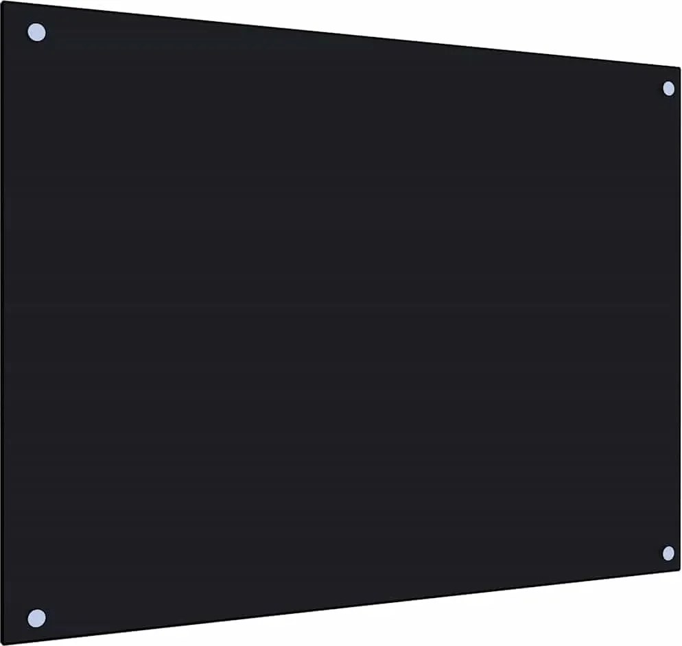 Kuchyňský panel černý 80 x 60 cm tvrzené sklo 249486