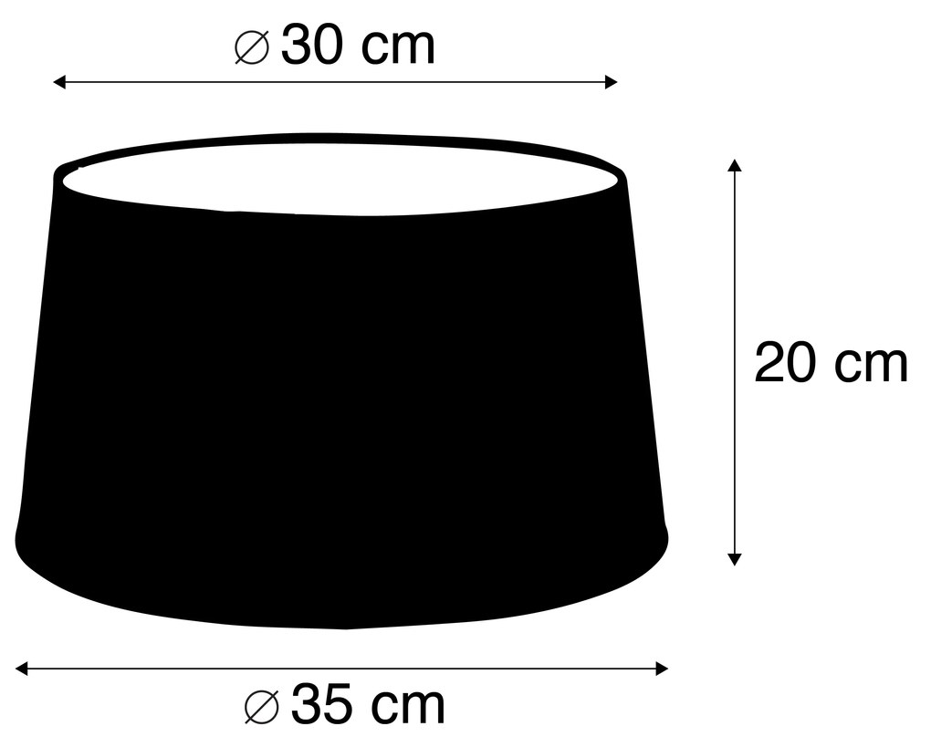 Lněné stínidlo hnědé kulaté zkosené 35/30/18