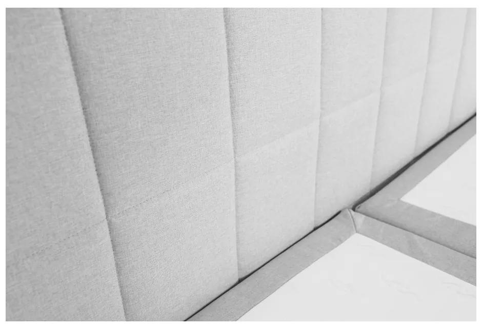 Boxspringová postel 180x200, světle šedá, FERATA KOMFORT