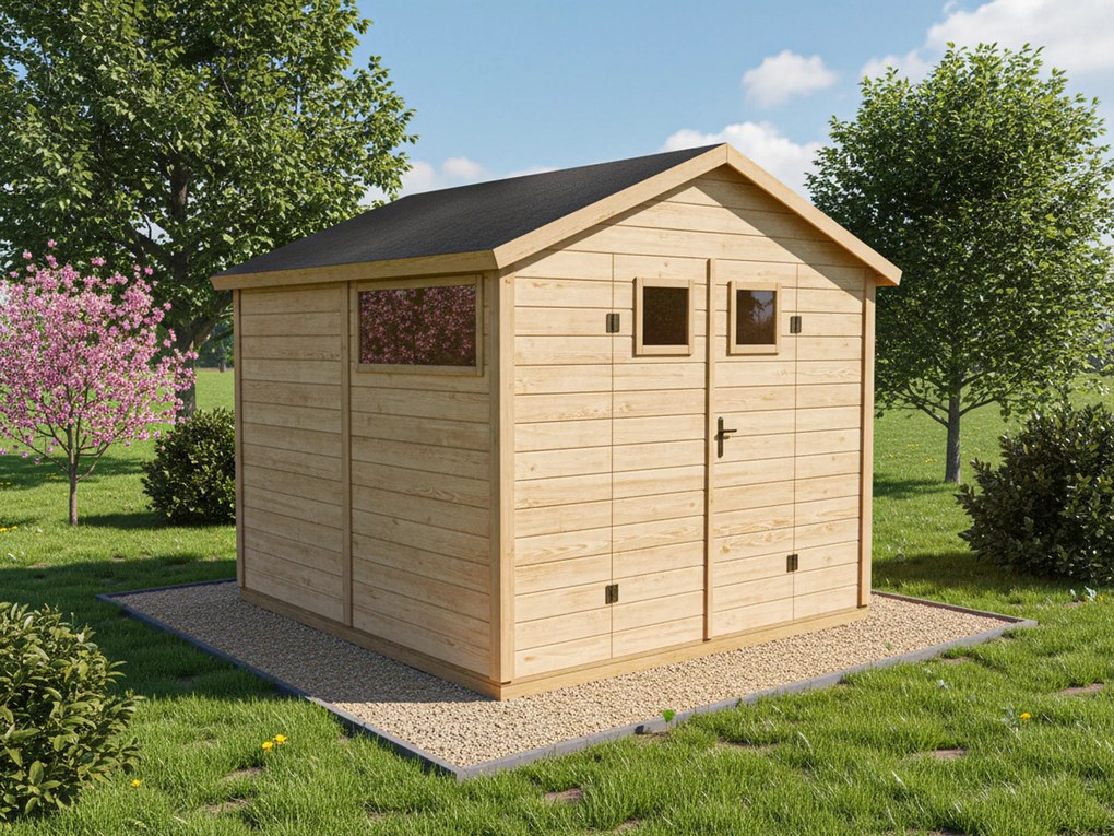 nejzahradnidomek.cz - Dřevěný domek ROSA - Premium, barva natur, (2,7 × 2,7 m), S_ROSA2