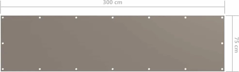 Balkónová zástěna taupe 75 x 300 cm oxfordská látka 134984